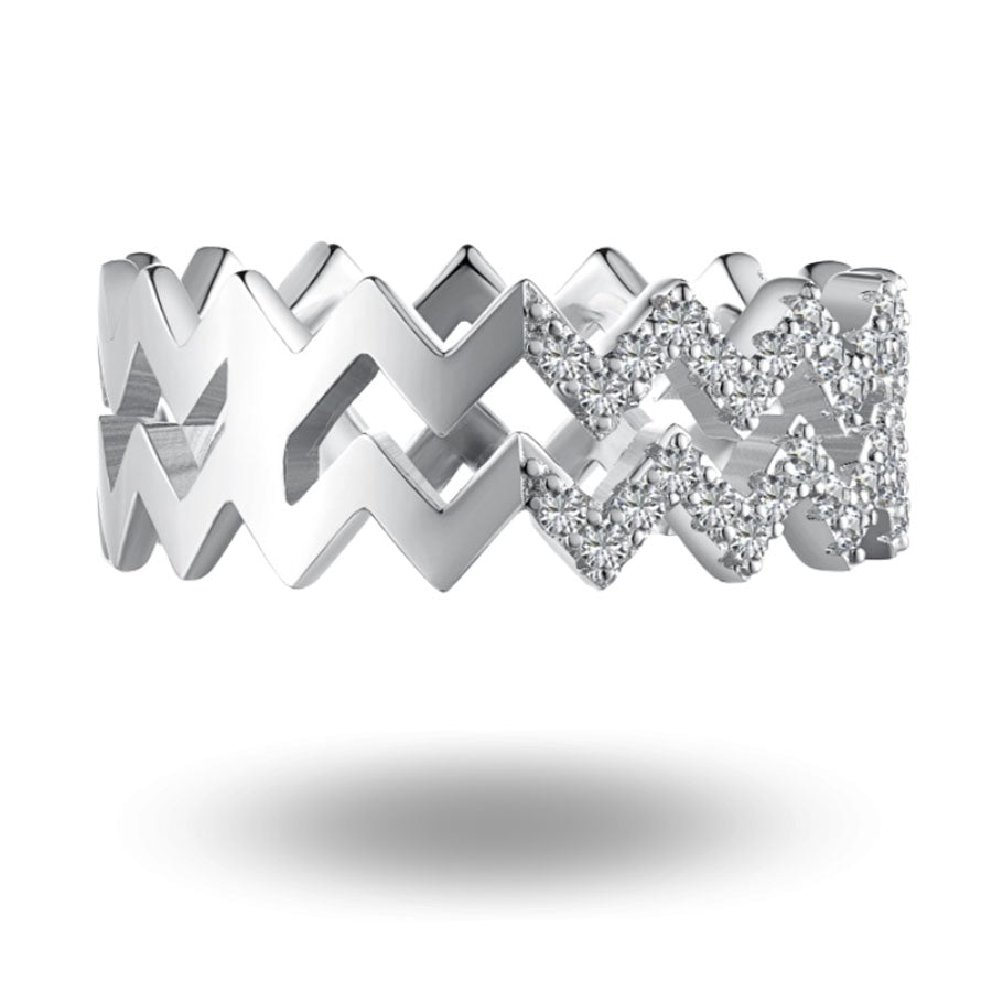 Double Zig Zag Ring Silver – House of Carats
