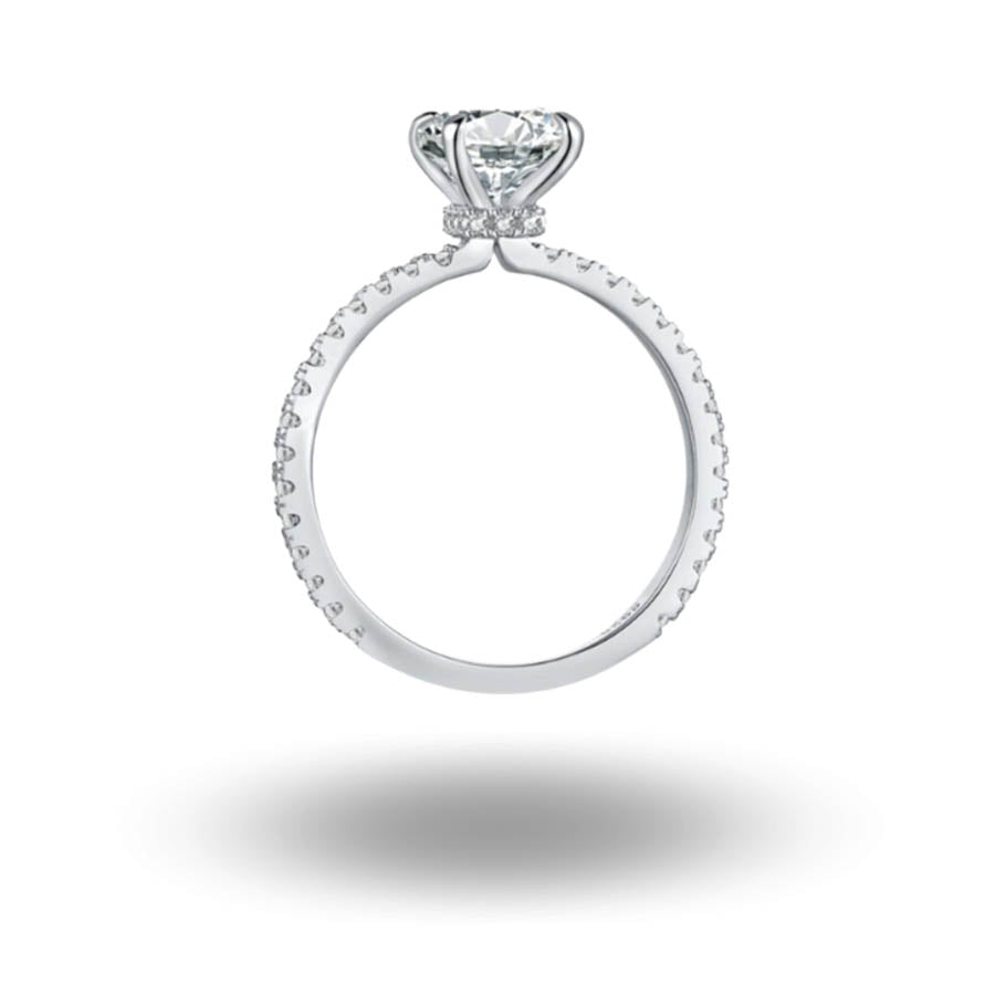 Aseia Round Crushed Ice Ring Silver – House of Carats